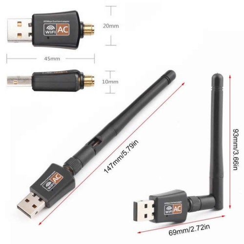 Adaptor Placa Retea Wireless USB 2.0, ACTIVE, 600Mbps Dual Band 2.4/5 ...